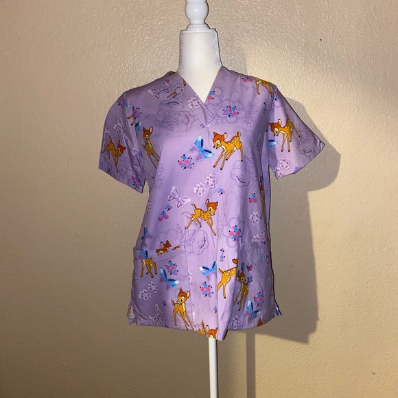 Disney | Tops | Disneys Bambi Scrub Top | Poshmark